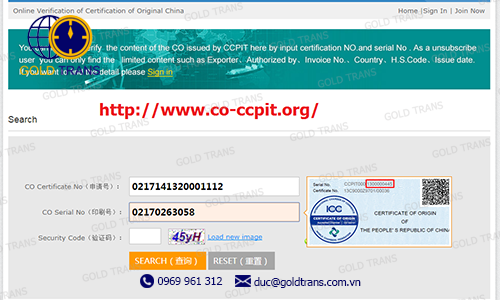 Hướng dẫn cách kiểm tra online CO form E
